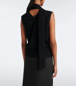 LISA YANG Ellisyn Scarf-detail Cashmere Top