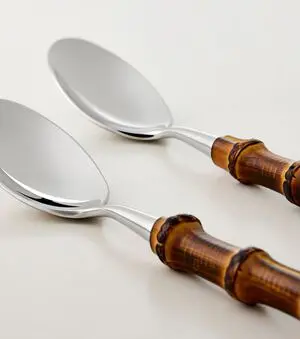 Gucci Bamboo Set Of 2 Stainless Steel Spoons