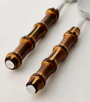 Gucci Bamboo Set Of 2 Stainless Steel Spoons