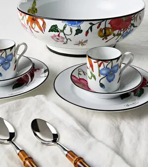 Gucci Flora Set Of 2 Espresso Cups And Saucers