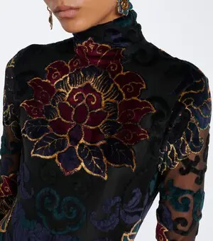 Etro Embroidered Velvet Gown