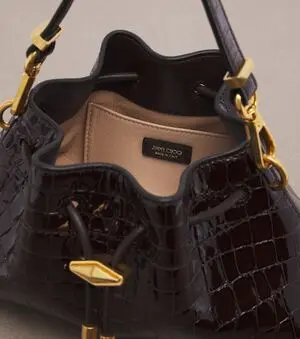 JIMMY CHOO Cinch Small Patent Leather Top-handle Bag