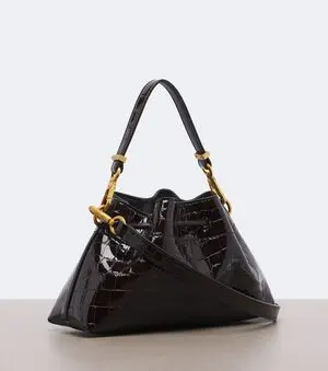 JIMMY CHOO Cinch Small Patent Leather Top-handle Bag