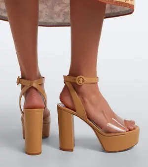 GIANVITO ROSSI Leather And Pvc Platform Sandals