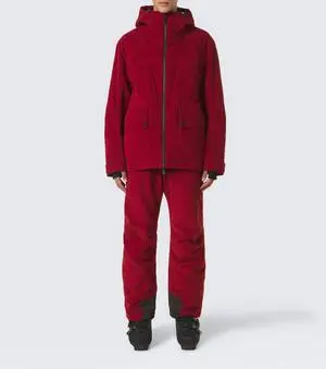 Moncler Airolo Cotton Corduroy Ski Jacket - Red