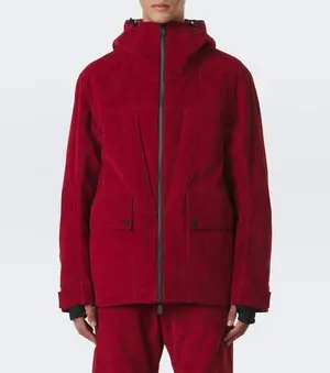 Moncler Airolo Cotton Corduroy Ski Jacket - Red
