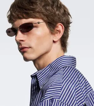 Balenciaga Nano D-frame Oval Sunglasses