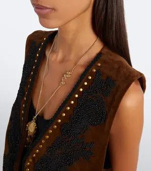 XU ZHI Embroidered Cotton-blend Velvet Vest