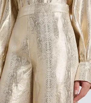 JOSEPH Selene Silk-blend Lamé Wide-leg Pants
