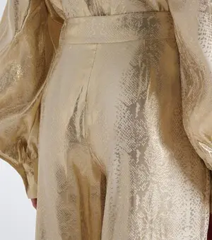 JOSEPH Selene Silk-blend Lamé Wide-leg Pants