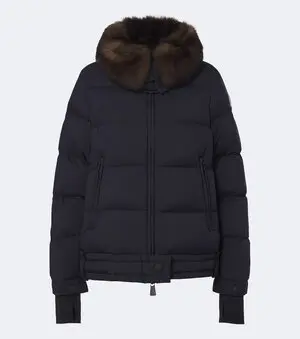 Moncler Arrabas Shearling-trimmed Ski Jacket - Blue