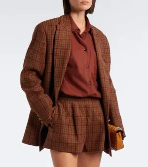 BLAZÉ MILANO Nightbreak Checked Virgin Wool Blazer