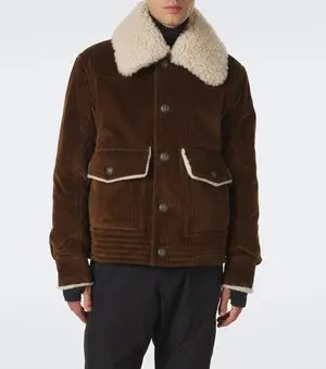 Moncler Shearling-trimmed Corduroy Down Jacket