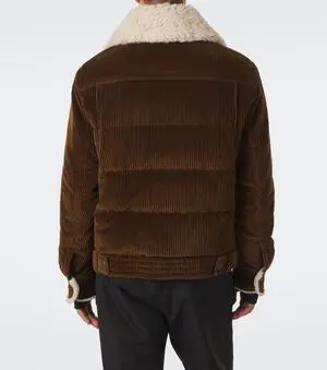 Moncler Shearling-trimmed Corduroy Down Jacket