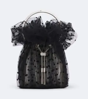 JIMMY CHOO Bon Bon Point D’esprit Bucket Bag