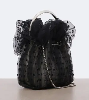JIMMY CHOO Bon Bon Point D’esprit Bucket Bag