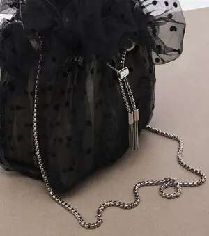 JIMMY CHOO Bon Bon Point D’esprit Bucket Bag