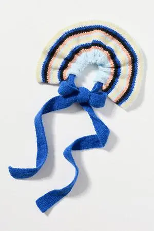 Anthropologie Knit Scrunchie - Blue Pattern