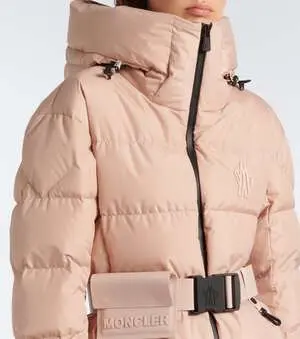 Moncler Bouquetin Belted Hooded Down Ski Jacket
