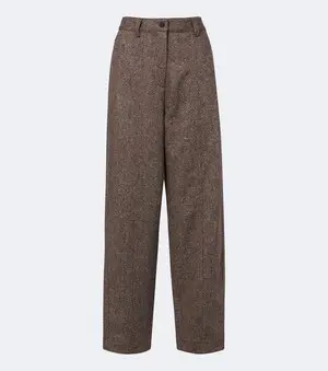 Moncler Wool Wide-leg Pants - Beige