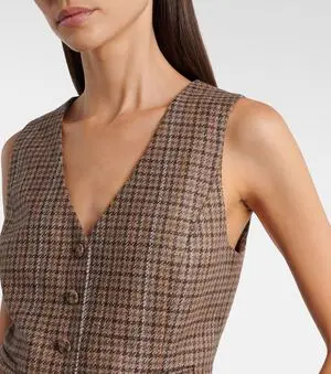 Gabriela Hearst Coleridge Houndstooth Wool And Silk Vest