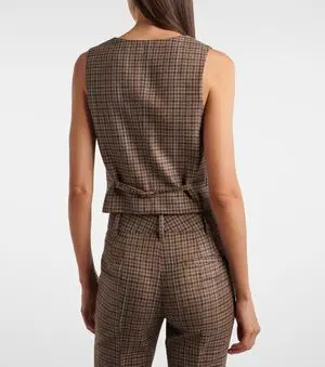 Gabriela Hearst Coleridge Houndstooth Wool And Silk Vest