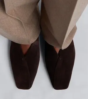 Max Mara Leather And Suede Slip-on Shoes