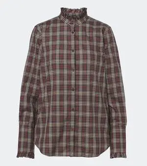 NILI LOTAN Elio Ruffled Checked Cotton Shirt - Multicoloured