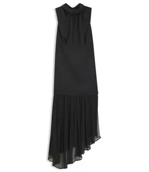 Hugo X Entire Studios Satin And Chiffon Dress - Black