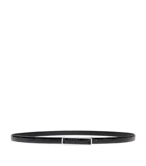 TOM FORD Leather Croc-embossed Belt - Black