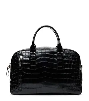 TOM FORD Large Calfskin Croc-embossed Victor Shoulder Bag