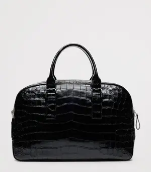 TOM FORD Large Calfskin Croc-embossed Victor Shoulder Bag