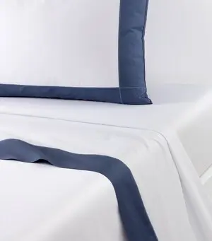 YVES DELORME Apollon Flat Sheet - Blue