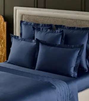 YVES DELORME Triomphe Super King Fitted Sheet - Blue