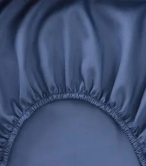YVES DELORME Triomphe Super King Fitted Sheet - Blue