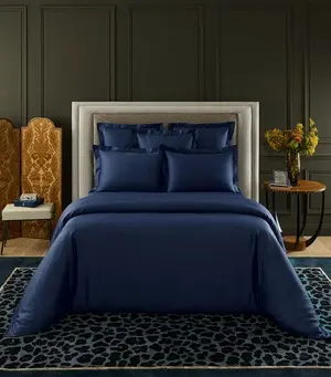 YVES DELORME Triomphe King Fitted Sheet - Blue