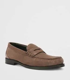Brunello Cucinelli Suede Penny Loafers