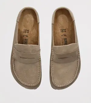 BIRKENSTOCK Suede Boston Clogs - Brown