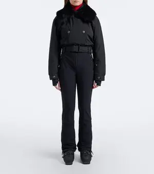 Moncler Belted Shearling-trimmed Ski Suit