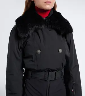 Moncler Belted Shearling-trimmed Ski Suit