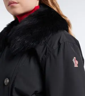 Moncler Belted Shearling-trimmed Ski Suit