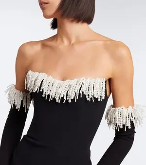 David Koma Embellished Fringed Bustier Minidress