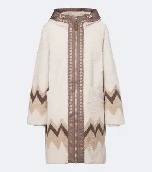 Bogner Niva Reversible Hooded Shearling Coat - Beige