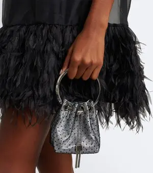 JIMMY CHOO Bon Bon Micro Polka-dot Bucket Bag