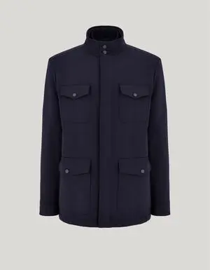 Canali Wool Jacket With Detachable Hood
