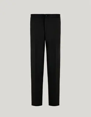 Canali Regular Fit Tuxedo Pants In 150's Wool - Black