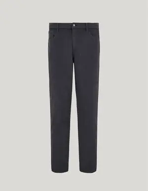 Canali Levante Dark Gray Comfort Cotton Microtwill Regular-fit Pants - Grey