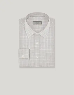 Canali Gray Cotton Check Regular-fit Shirt - Grey