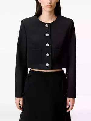 Claudie Pierlot Crystal-embellished Cropped Blazer