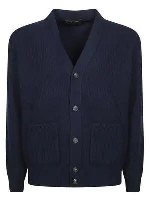 FILIPPO DE LAURENTIIS English Rib Knit Cardigan - Blu